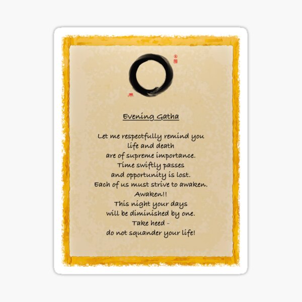 "Zen Evening Gatha" Sticker for Sale by JMWart | Redbubble