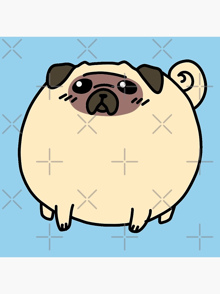 "Fat Round Pug" Canvas Print for Sale by SaradaBoru | Redbubble
