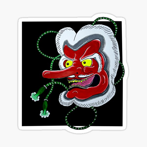 "Traditional Tengu Mask" Sticker by SoharuArt | Redbubble