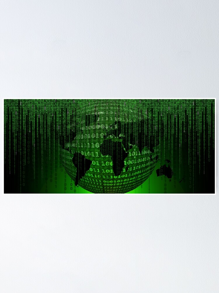 "Matrix Inspired World Map" Poster by 99hamiltonl | Redbubble
