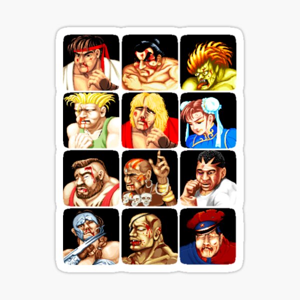 "Street Fighter Defeated Portraits" Sticker for Sale by ErvinKoelpin41 ...