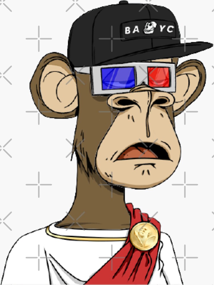 "Bored Ape Yacht Club" Sticker by youmaywear | Redbubble