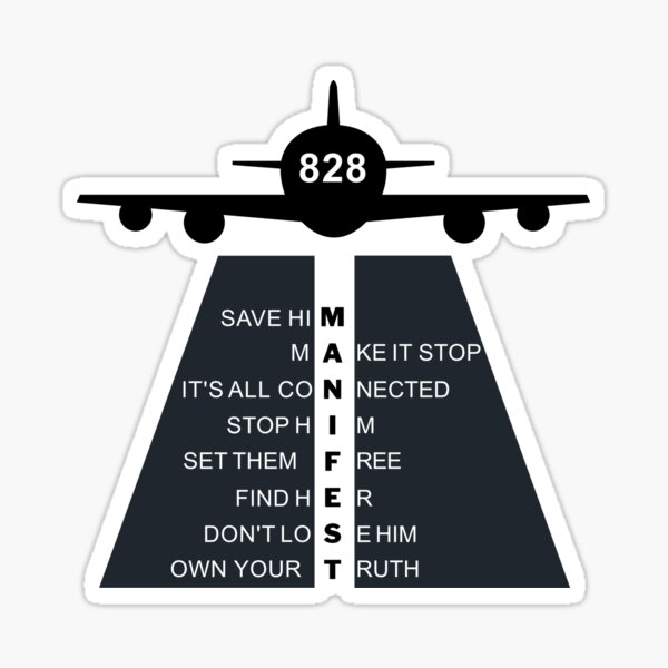 "Flight 828 Manifest" Sticker for Sale by ladylaughprints | Redbubble