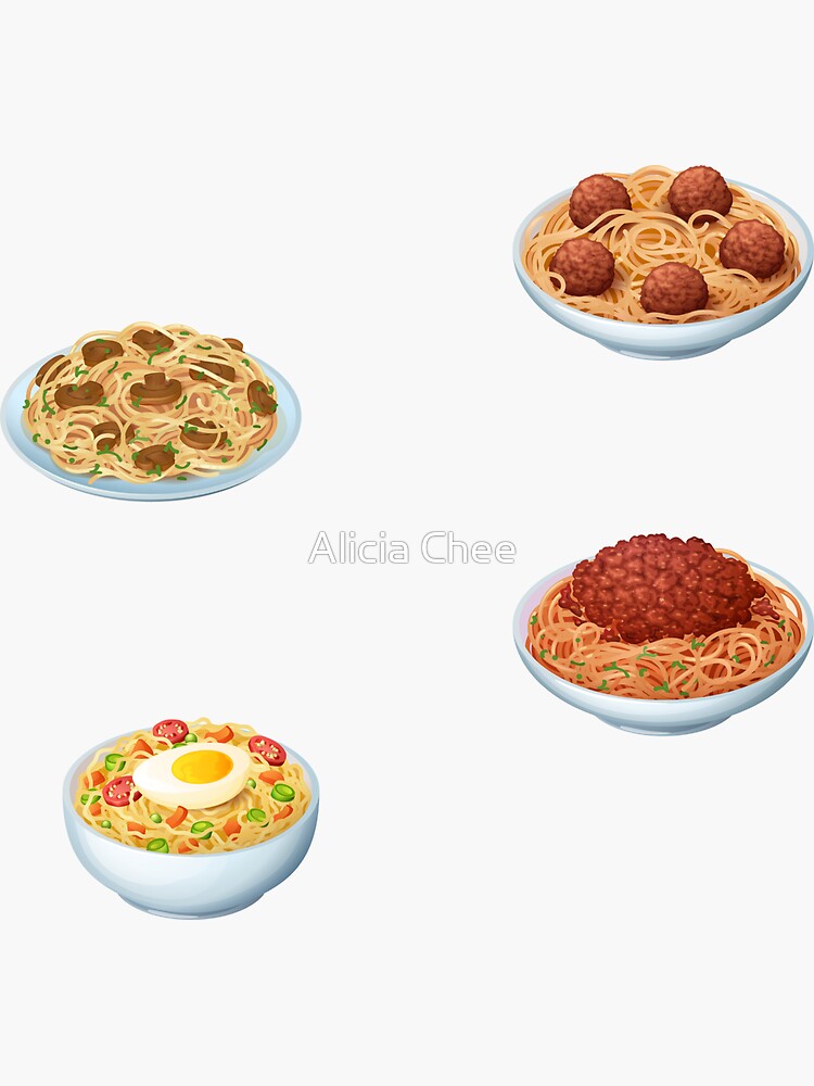 "Assorted Spaghetti Pasta" Sticker for Sale by NiftyTrinket | Redbubble