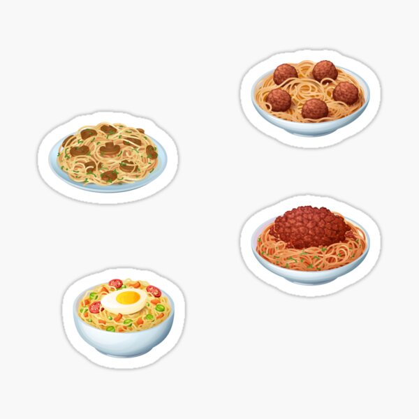 "Assorted Spaghetti Pasta" Sticker for Sale by NiftyTrinket | Redbubble
