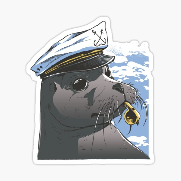 "Seal captain" Sticker for Sale by DerSenat | Redbubble