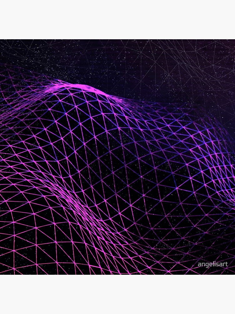 "Purple geometric night sky wireframe - Aesthetic" Photographic Print ...