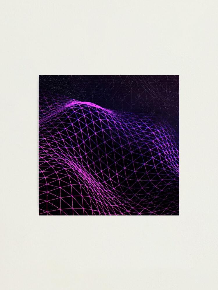 "Purple geometric night sky wireframe - Aesthetic" Photographic Print ...