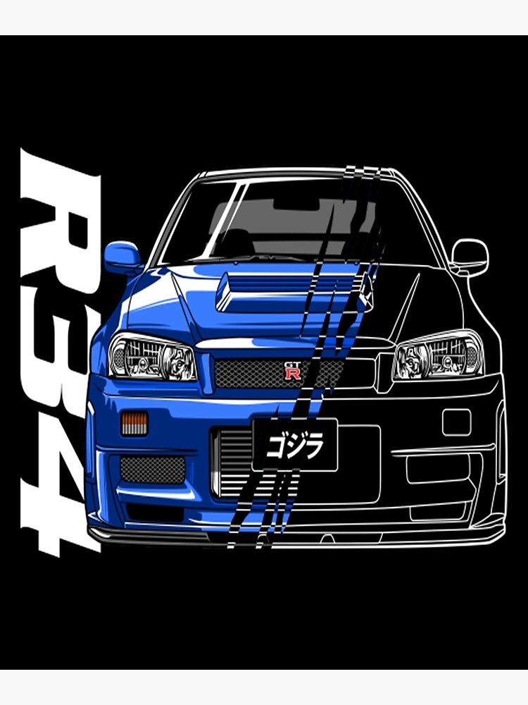 "Nissan Skyline Gtr R34 T-ShirtNissan Skyline GTR R34 " Photographic ...
