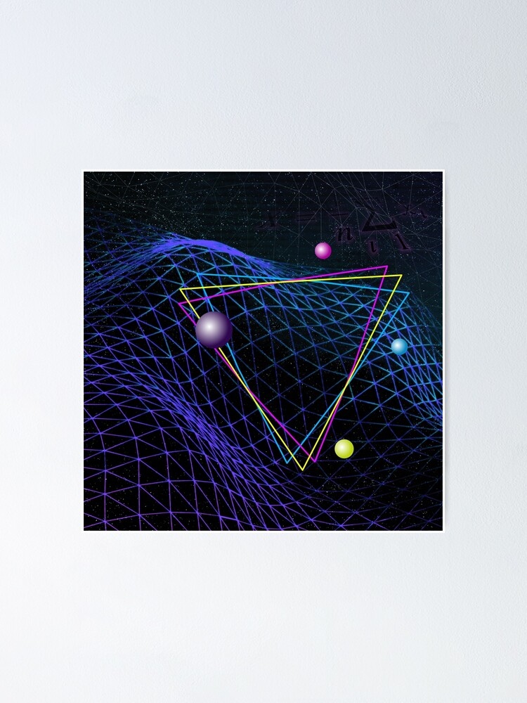 "Blue geometric night sky wireframe - Aesthetic" Poster for Sale by ...