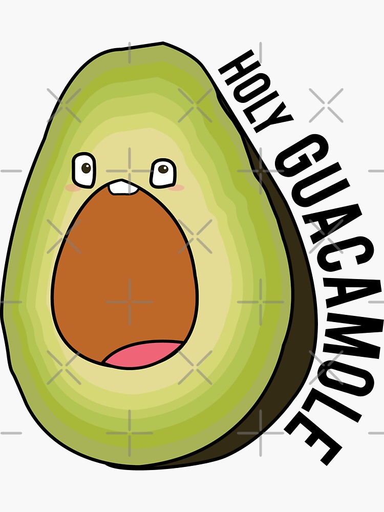 "holy guacamole avocado -with text" Sticker for Sale by janetsang ...