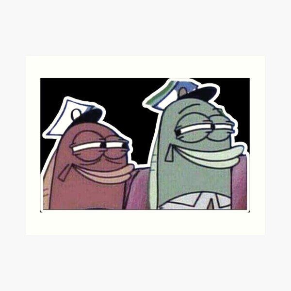 "two funny fish locking for each other meme" Art Print for Sale by new ...