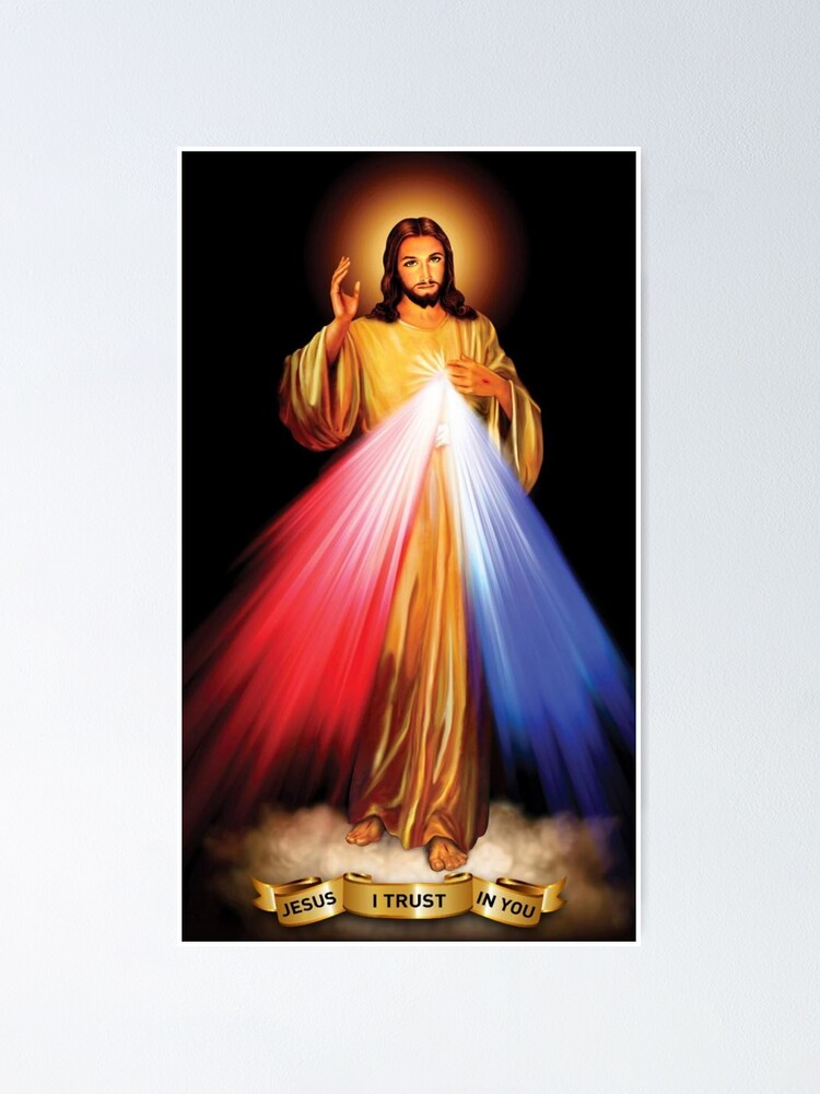 "Jesus I trust in You, Saint Faustina, Divine Mercy" Poster for Sale by ...