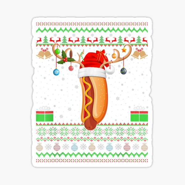 "Family Matching Xmas Lighting Santa Ugly Hot Dog Christmas T-Shirt ...