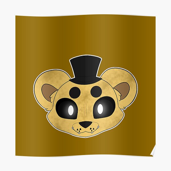 "Golden freddy chibi face" Poster for Sale by Shadebatsu | Redbubble