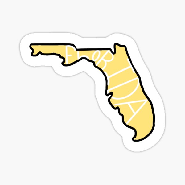 "Florida Outline Sticker " Sticker for Sale by marinacom | Redbubble