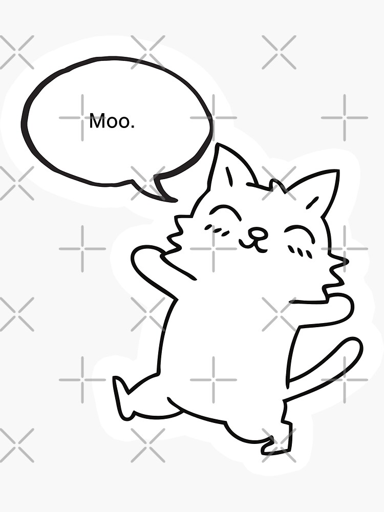 "Cat Says Moo" Sticker for Sale by joshboldman | Redbubble