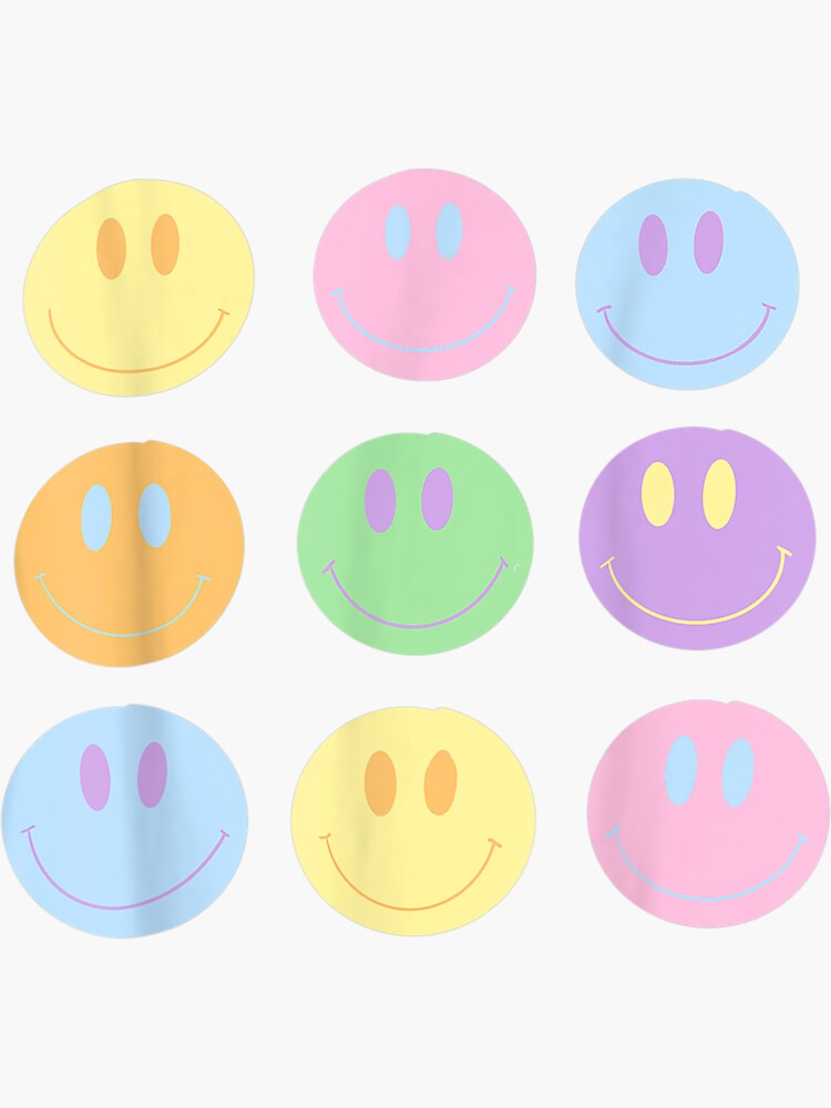 "Smiley Face Pastel" Sticker by suasiveaukik | Redbubble