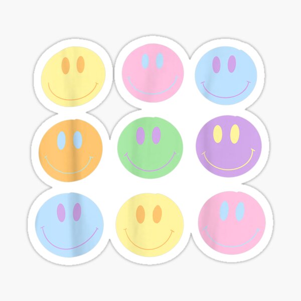 "Smiley Face Pastel" Sticker by suasiveaukik | Redbubble
