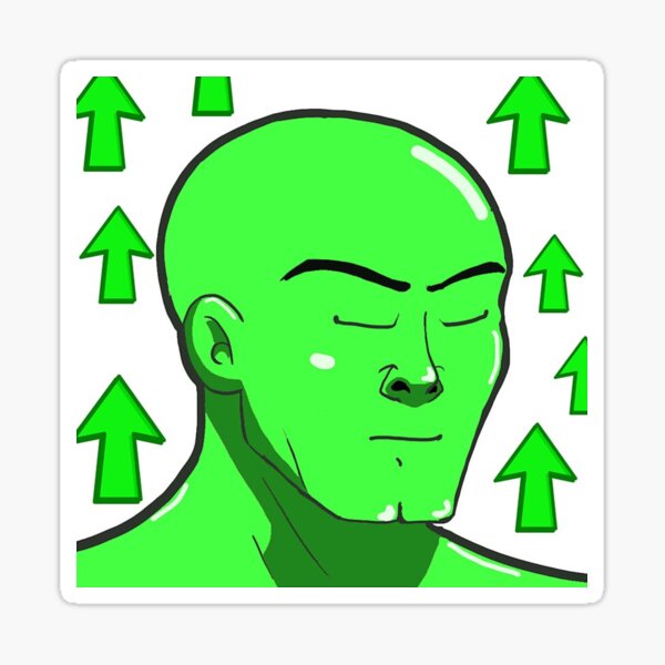 "Green up Wojak - green arrow - esoteric memes gang" Sticker for Sale ...
