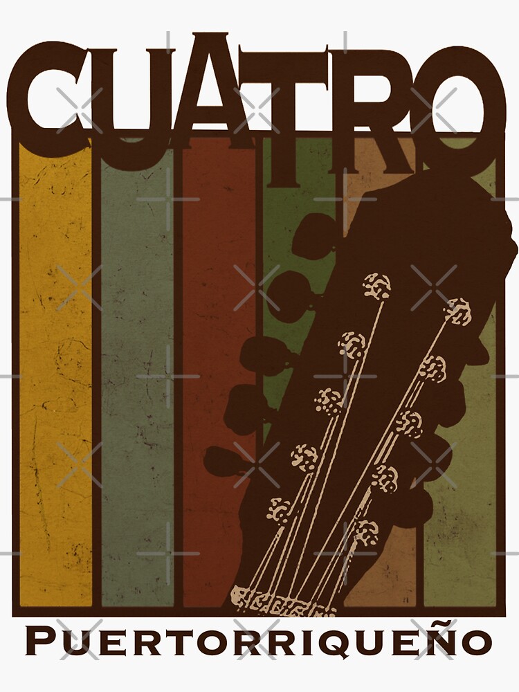 "Vintage Puerto Rican Cuatro Puertorriqueño Guitar " Sticker by ...