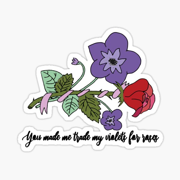 "Violets for Roses lyrics" Sticker for Sale by VioletsforRoses | Redbubble