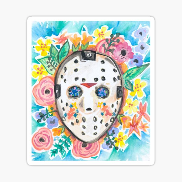 "Boho floral Jason Mask" Sticker for Sale by MareSimmons | Redbubble