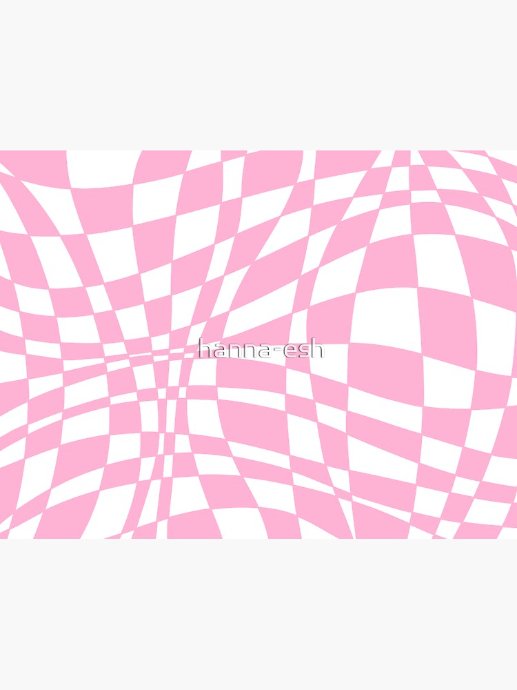 "Light Pink Warped Checker Print" Sticker by hanna-esh | Redbubble
