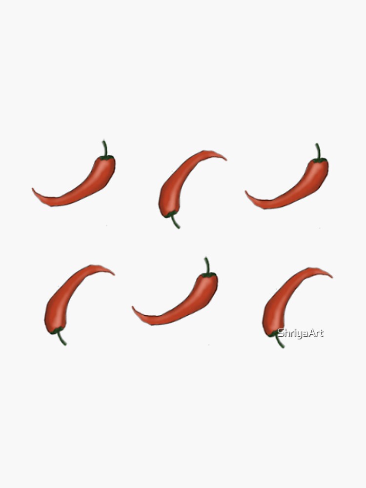 "Chilli print " Sticker for Sale by ShriyaArt | Redbubble