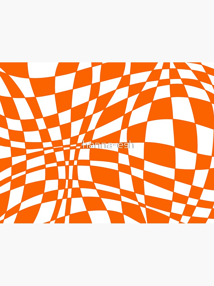 "Orange Warped Checker Print" Sticker for Sale by hanna-esh | Redbubble