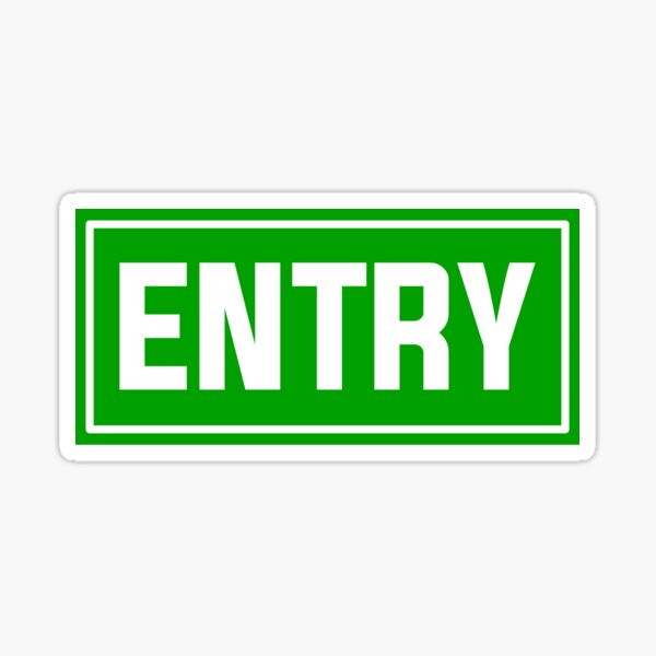 "Entry, entry" Sticker for Sale by ennya123 | Redbubble