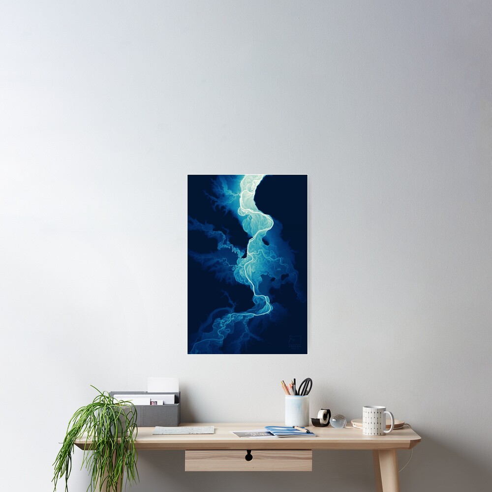 "Willamette Channels 10-year Anniversary—Midnight Blue" Art Print for Sale by GeoCoe | Redbubble