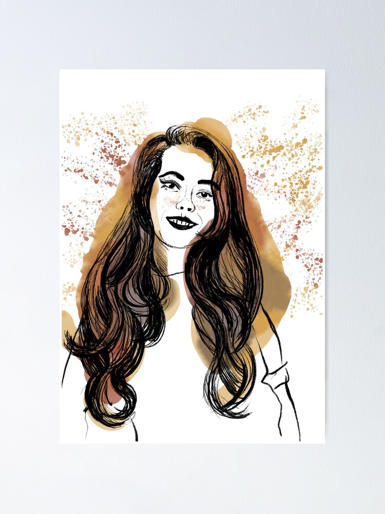Smiley Portrait Illustration Girl Poster By Katoartist Redbubble