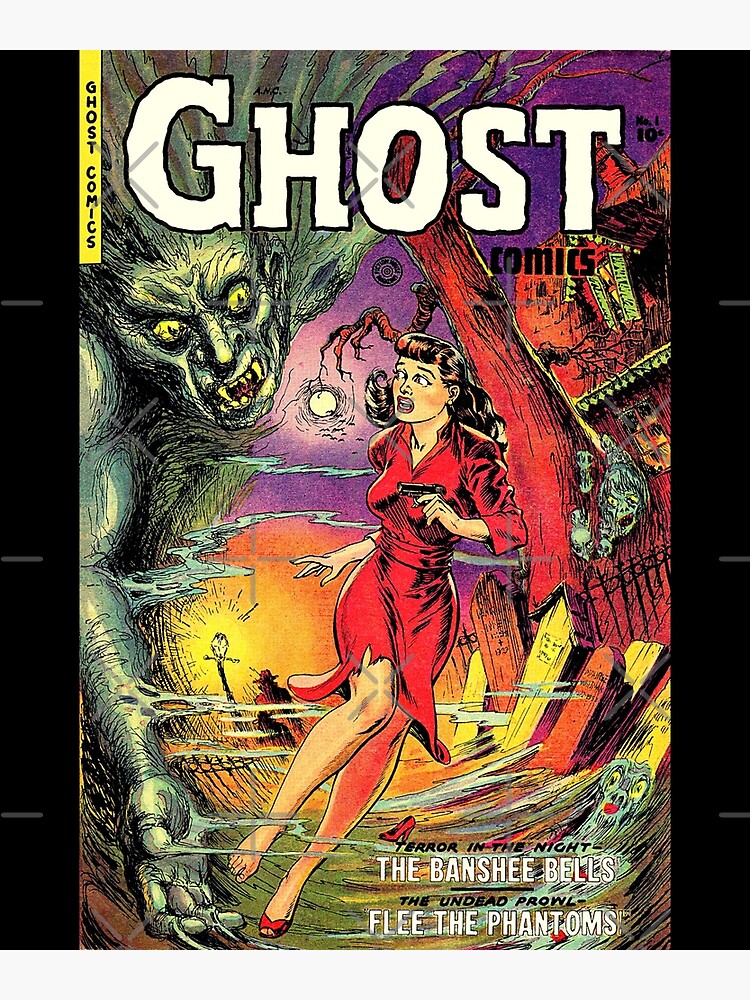 Póster «Ghost Comics # 1 - Portada de cómic retro vintage de terror y ...