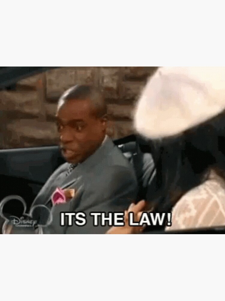 "Its The Law! " Sticker for Sale by gameshowfan2001 | Redbubble