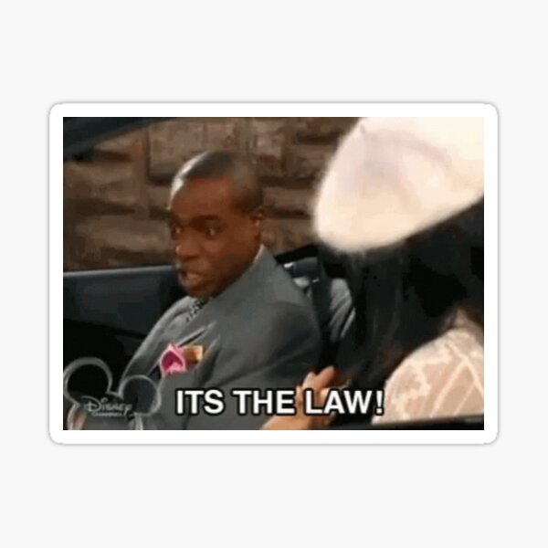 "Its The Law! " Sticker for Sale by gameshowfan2001 | Redbubble