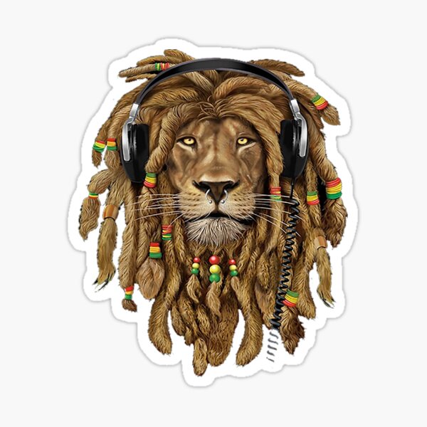 "Bob Marley Rasta Lion Art for Reggae Lover" Sticker by swaglershopp ...