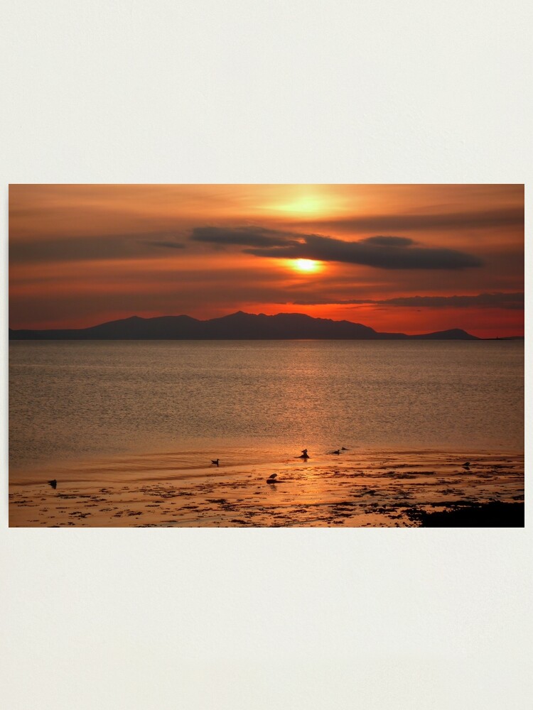 "Sunset - Isle of Arran from Ayr" Photographic Print by derekbeattie ...