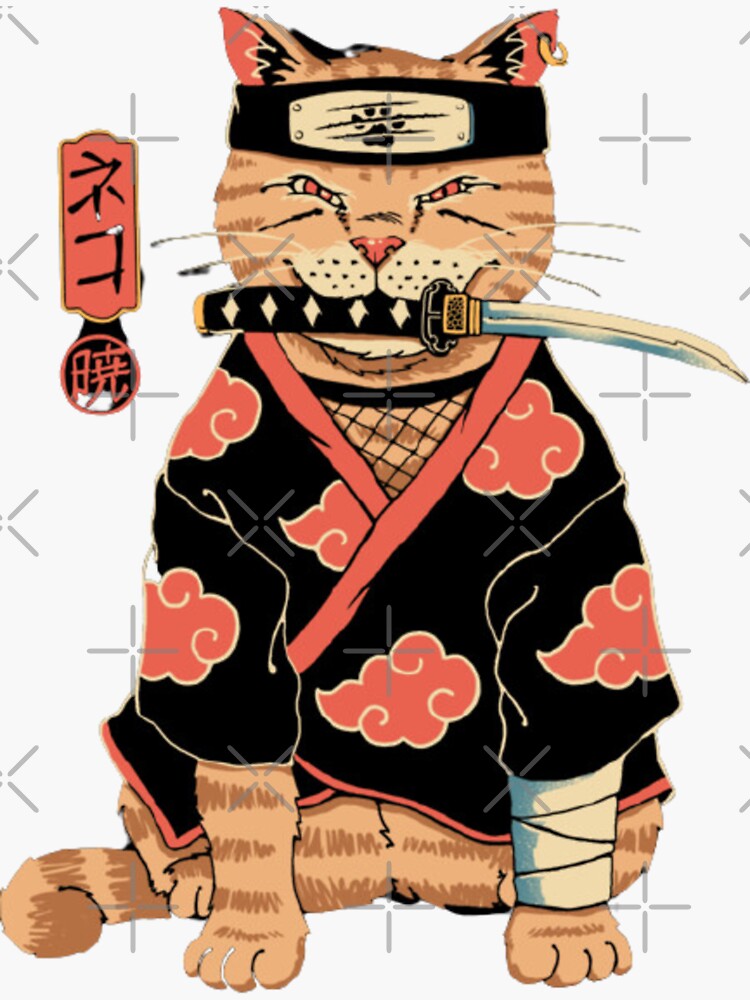 "Funny Cat Ninja" Sticker for Sale by Tadoolik | Redbubble
