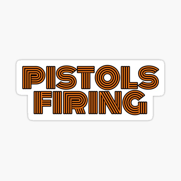 "Pistols Firing" Sticker for Sale by stuffyoucanbuy | Redbubble
