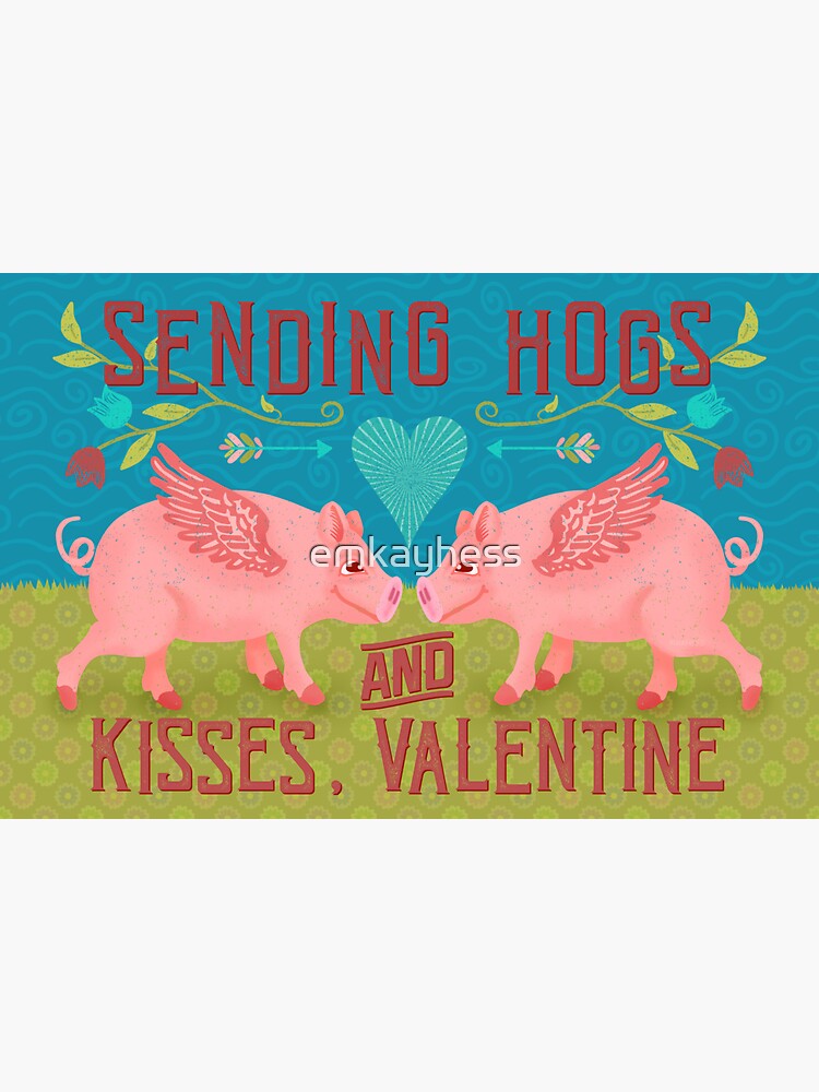 "Funny Valentine's Day Cute Hogs Pig Pun" Sticker for Sale by emkayhess ...