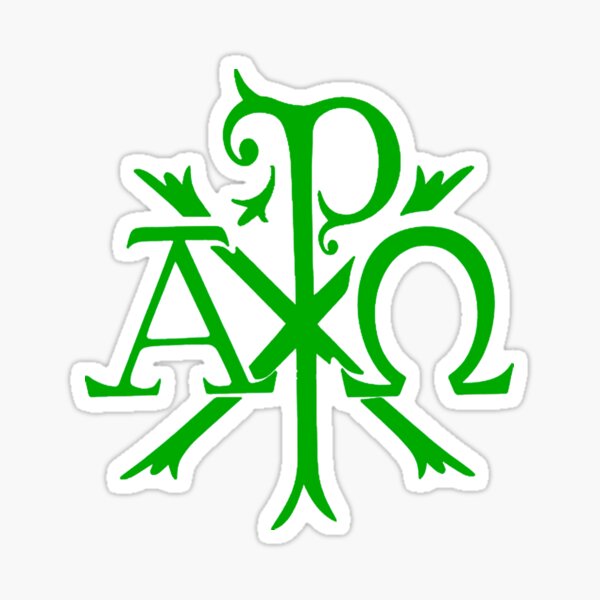 "Chi Rho Green Christogram Jesus" Sticker for Sale by ReligiousDesign ...