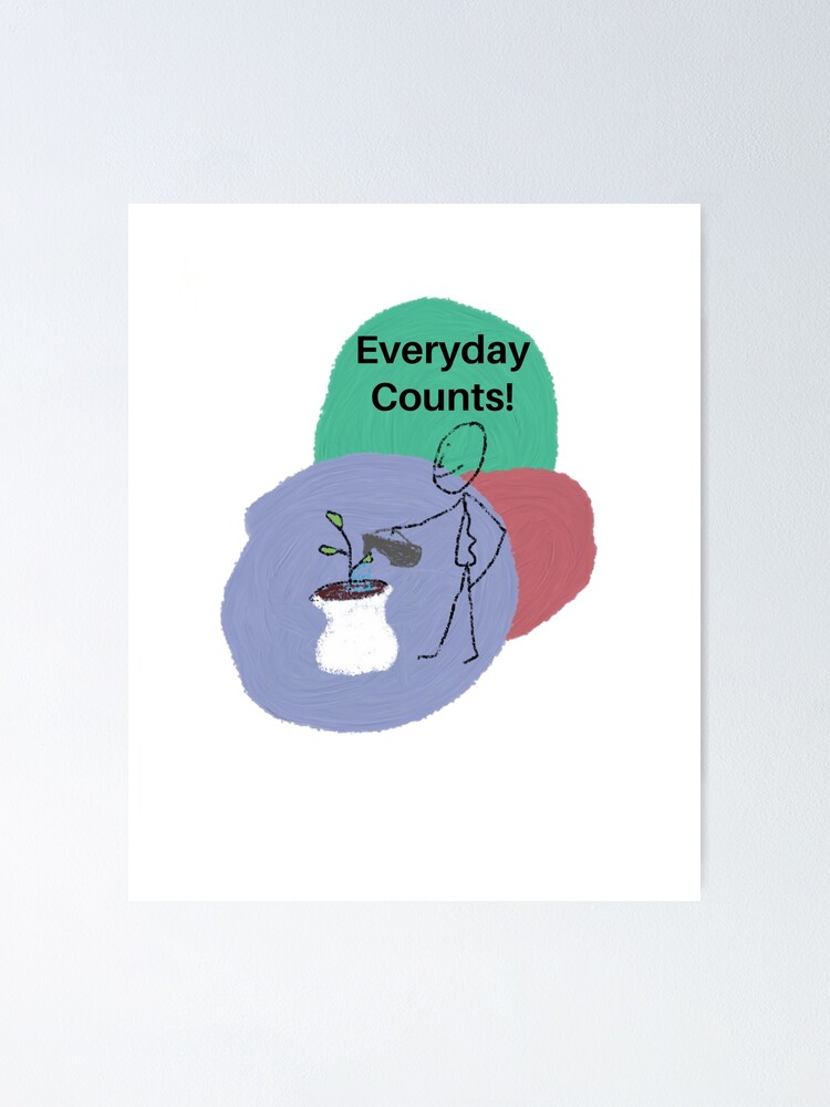 "Everyday Counts Doodle Art in Color Blocks" Poster by JessicaLazer ...