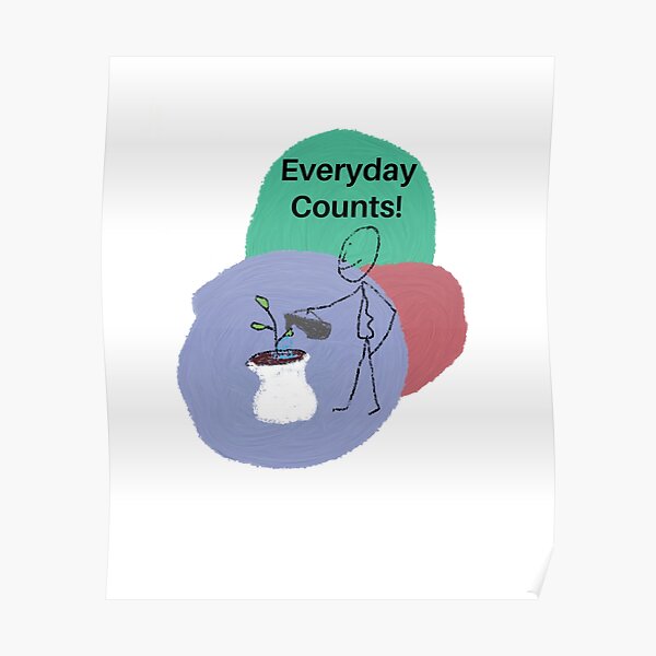 "Everyday Counts Doodle Art in Color Blocks" Poster by JessicaLazer ...