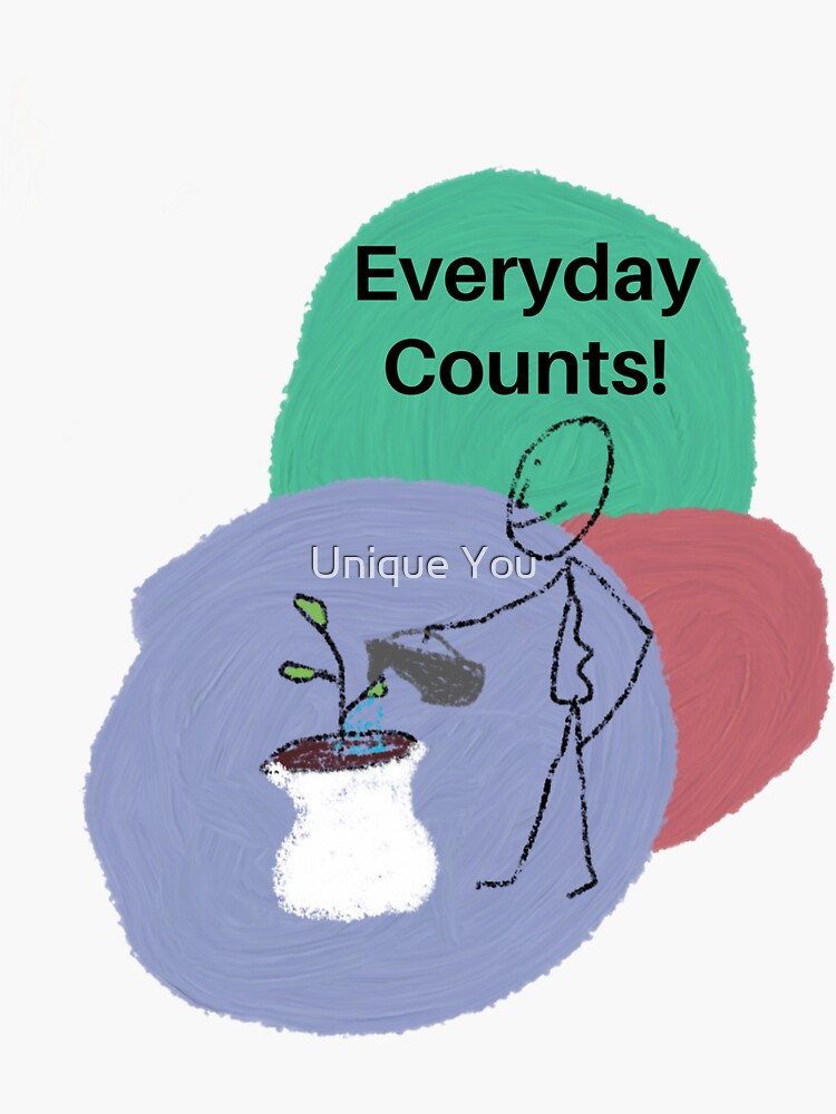 "Everyday Counts Doodle Art in Color Blocks" Sticker for Sale by ...