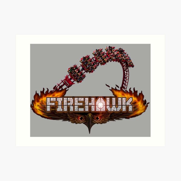 "Kings Island Firehawk (with logo)" Art Print by Nicklmeyer | Redbubble
