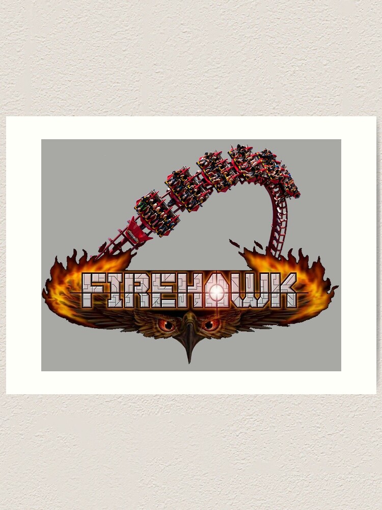 "Kings Island Firehawk (with logo)" Art Print by Nicklmeyer | Redbubble