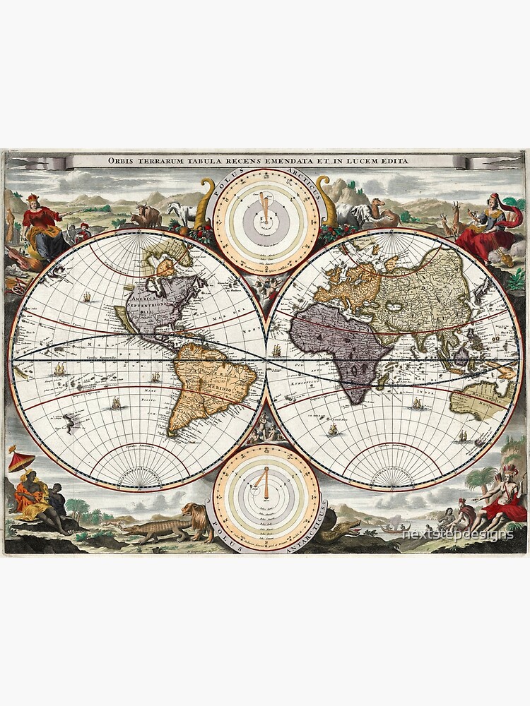"World Map, 1680 by Daniel Stoopendaal" Poster by nextstepdesigns ...
