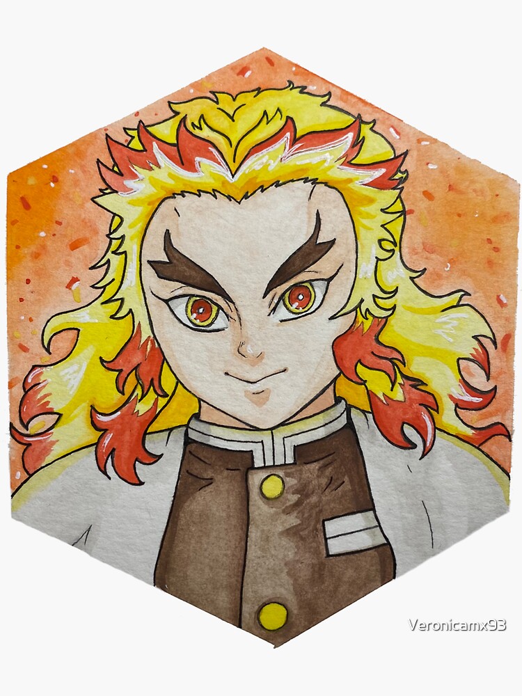 "Flame hashira " Sticker by Veronicamx93 | Redbubble