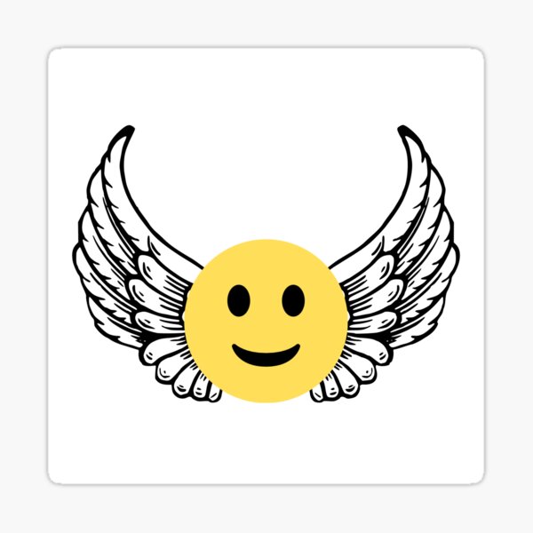 "Flying smiley face" Sticker by beautyqueen145 | Redbubble